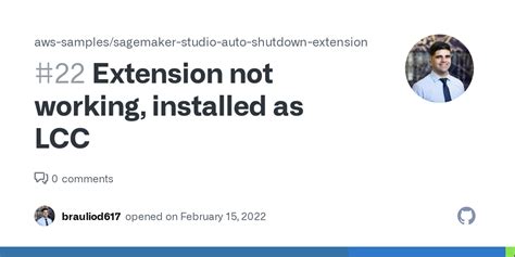 Extension Not Working Installed As LCC Issue 22 Aws Samples