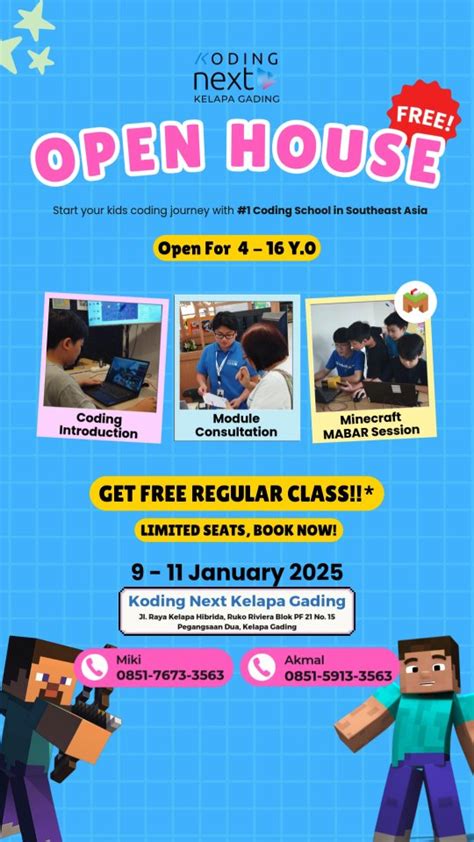 Coding School Kelapa Gading 🎮 Main Bareng Minecraft Next Champion