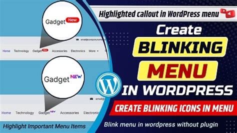 How To Create Blinking Menu In Wordpress Website