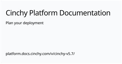 Plan Your Deployment Cinchy V5 7 Cinchy Platform Documentation