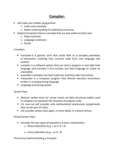 Compiler Compiler Will Make You A Better Programmer O Code More