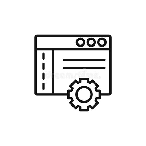 Web Development Logo Sign Vector Outline Stock Vector Illustration Of Optimization Marketing