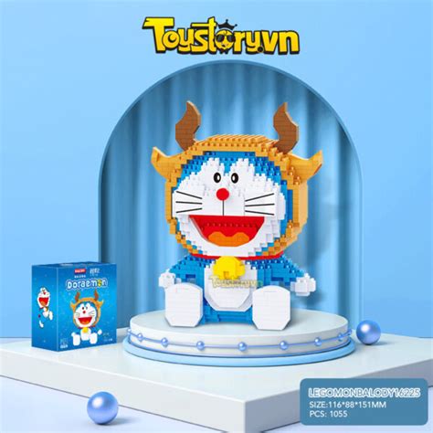 Lego Doraemon 44cm Doraemon Mặc áo đỏ đội Mũ Lông Chim Legodmonhai8857