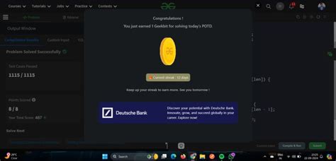 Nitish Rai On Linkedin Codingchallenge Geeksforgeek Geekstreak2024 Deutschebank 21daysofcode