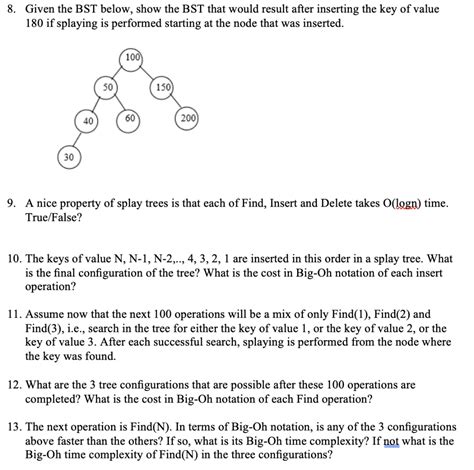 solved 8 given the bst below show the bst that would