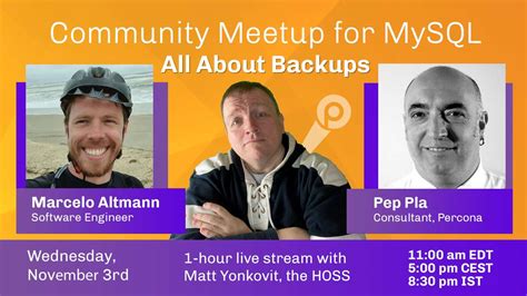 Meetup For Mysql Database Backup And Xtrabackup Nov 3rd Percona