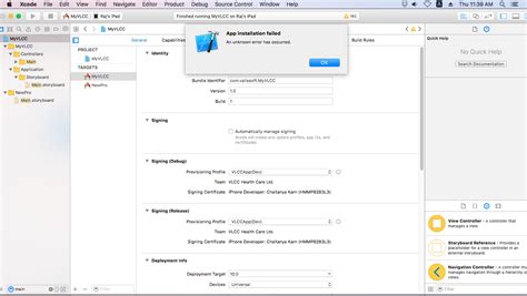 Ios App Installation Failed During Run App In Xcode 8 Stack Overflow