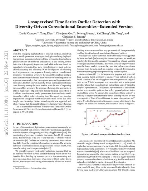 Unsupervised Time Series Outlier Detection With Diversity Driven Convolutional Ensembles