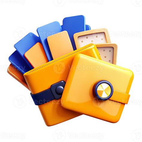 Yellow Wallet With Cards And Button 51221976 Png