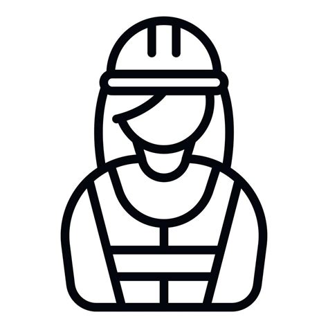 Builder Person Icon Outline Vector Female Engineer 16771631 Vector Art At Vecteezy