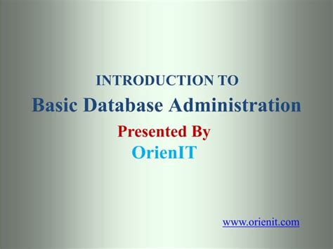 Basic Oracle Database Administration Pptx