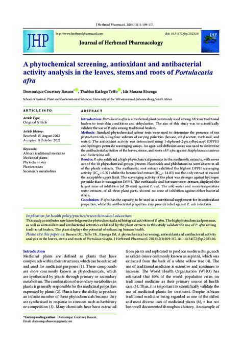 Pdf A Phytochemical Screening Antioxidant And Antibacterial Activity Analysis In The Leaves