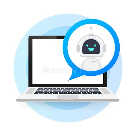 Chat Bot Using Laptop Computer Robot Virtual Assistance Of Website Or Mobile Applications