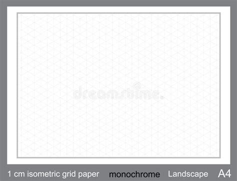 1 Cm A4 Isometric Grid Paper Isometric Grid Vector Isometric Grid Graph Stock Vector