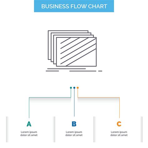 Design Layer Layout Texture Textures Business Flow Chart Design With 3 Steps Line Icon For
