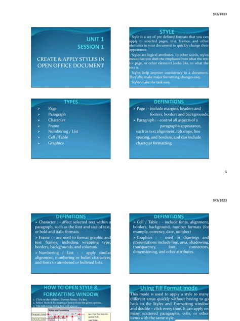 U1 Session 1 Styles Pdf Point And Click Icon Computing