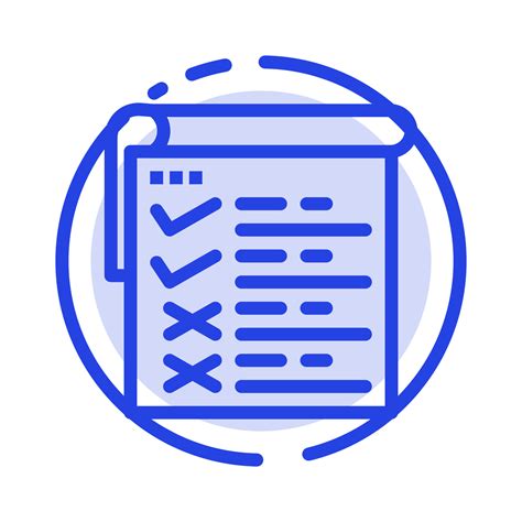Checklist Testing Report Qa Blue Dotted Line Line Icon 18003330 Vector