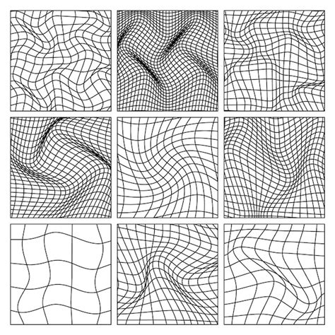 Premium Vector Wireframe Shapes Lined Perspective Mesh D Grid Low