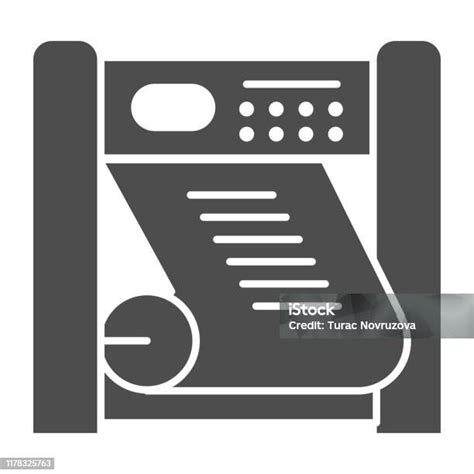 플로터 인쇄 솔리드 아이콘입니다 흰색으로 격리된 대형 프린터 벡터 그림입니다 웹 및 응용 프로그램을 위해 설계된 장치 문말 스타일 디자인을 인쇄 Eps 10 10에 대한