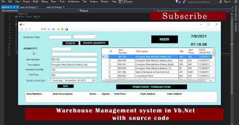 Warehouse Management System In Vbnet With Full Source Code Free