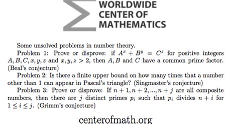 The Center Of Math Blog Some History And Unsolved Problems In Number Theory