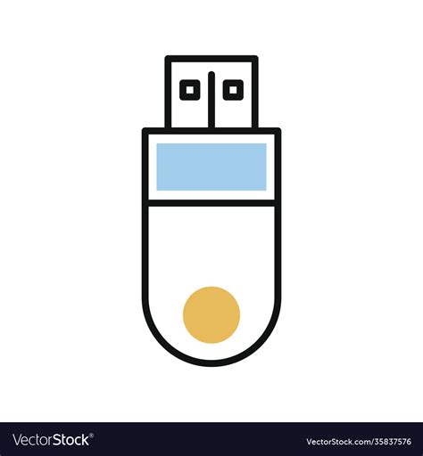 Usb Memory Line And Fill Style Icon Royalty Free Vector