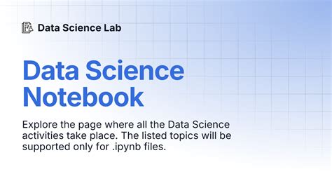 Data Science Notebook Data Science Lab