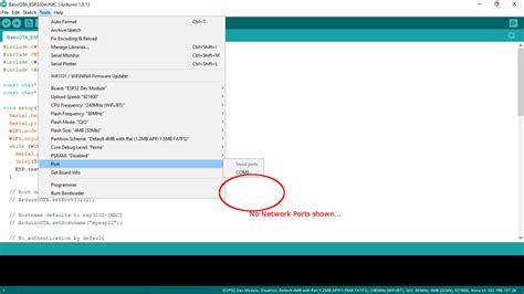 Arduino Er Basicota Program Esp32 Or Esp8266 Via Arduinoota On Windows 10arduino Ide