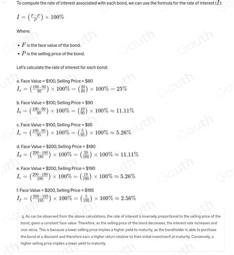 Solved Compute The Rate Of Interest Associated With Each Of These Bonds That Matures In One