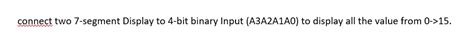 Solved Connect Two 7 Segment Displays To A 4 Bit Binary Input