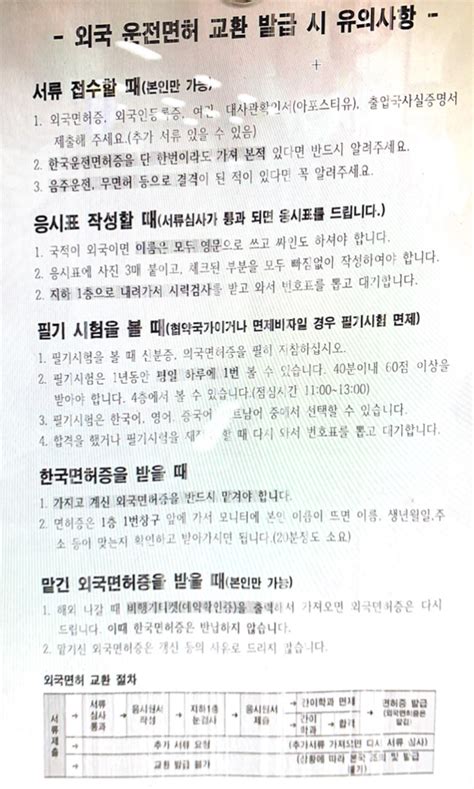 미국면허증을 한국면허증으로 교환하기