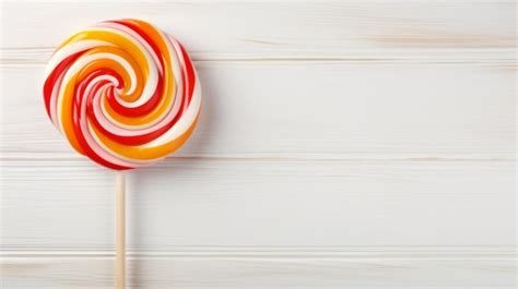 Premium Ai Image Sweet Lollipop Candy Photorealistic Horizontal Background Sweet Dessert From