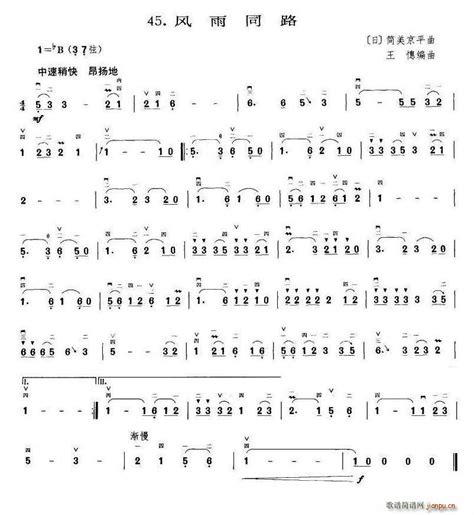 风雨同路王懳编曲订谱 歌谱简谱网