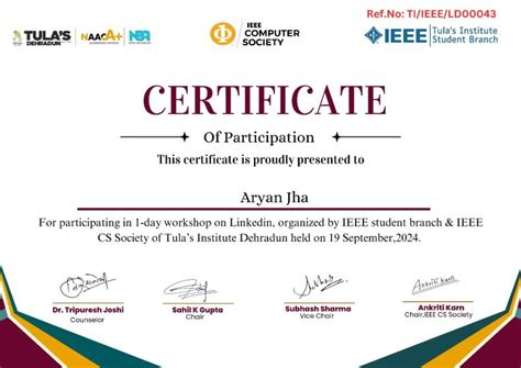 Aryan Jha On Linkedin Linkedinworkshop Ieee Tulasinstitute Networking
