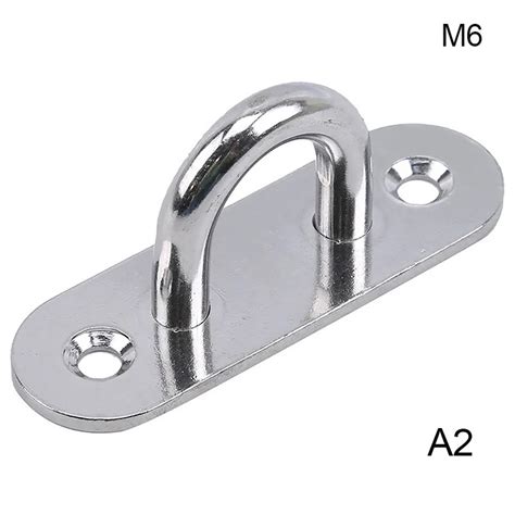 [pe] M5 6 8 ตะขอตะขอแผ่นตา Heavy Oblong Duty เหล็กสแตนเลส Pad Mount Wall U เรือเพดานแขวนแหวน