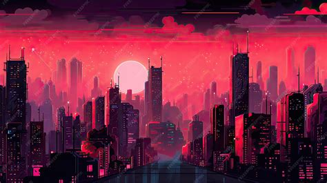 Киберпанк город розовые обои для рабочего стола и дизайн проектов Премиум Фото