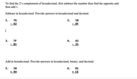 Solved To Find The 2s Complement Of Hexadecimal First