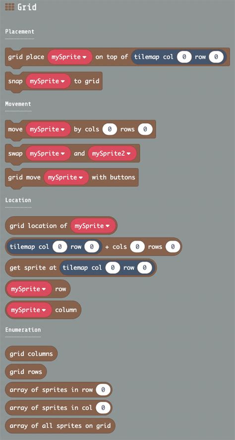 Sprite Grid Microsoft Arcade Grid