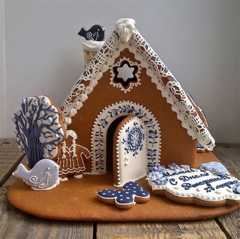 Пряничный домик Кружевной оригинальный подарок на Новый год день рождения Пасху