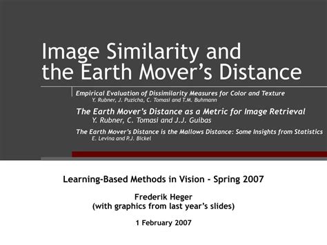 Ppt Image Similarity And The Earth Movers Distance Powerpoint