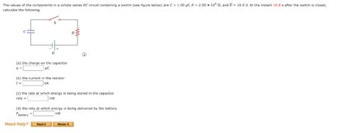Solved The Values Of The Components In A Simple Series RC Chegg Com