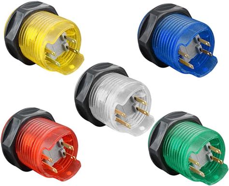 Buy Tiaoifaer 5X 30mm Arcade LED Lights Push Button Built In Switch 5V Illuminated Buttons For