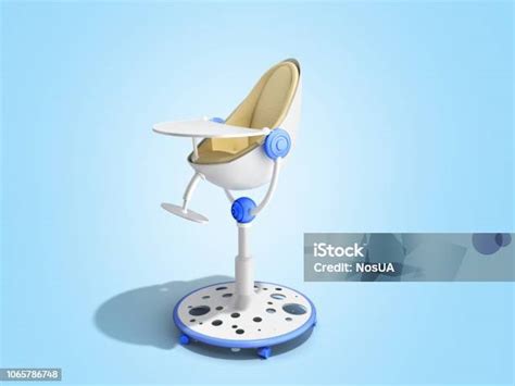 블루에 광고에 대 한 3d 렌더링 이미지를 먹이 기를 위한 현대 아기의 자 유아용 식탁의자에 대한 스톡 사진 및 기타 이미지 유아용 식탁의자 0명 가구 Istock
