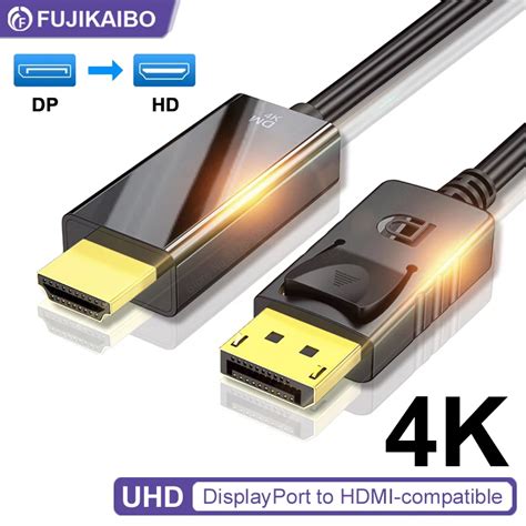 모니터 Pc Tv 프로젝터 노트북 디스플레이 포트 4k Hd 1080p 디스플레이 포트 Hdmi 호환 오디오 비디오 케이블 어댑터 Aliexpress