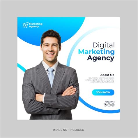 크리에이 티브 디지털 마케팅 대행사 배너 및 소셜 미디어 게시물 또는 웹 배너 템플릿 프리미엄 벡터