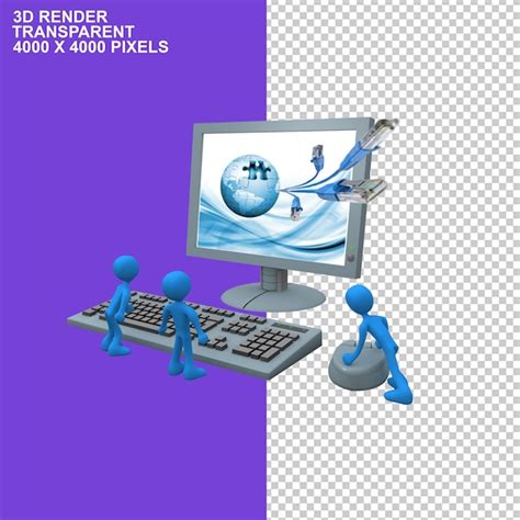premium psd black desktop computer set illustration desktop computer