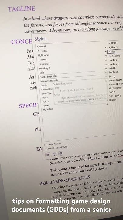 Three Quick Tips On Creating Game Design Documents Youtube