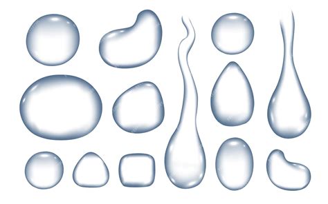 벡터 물방울 세트 3d 현실적인 스타일 프리미엄 벡터