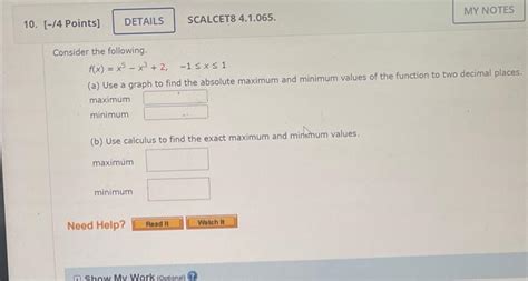 Solved Consider The Following F X X5−x3 2 −1≤x≤1 A Use A