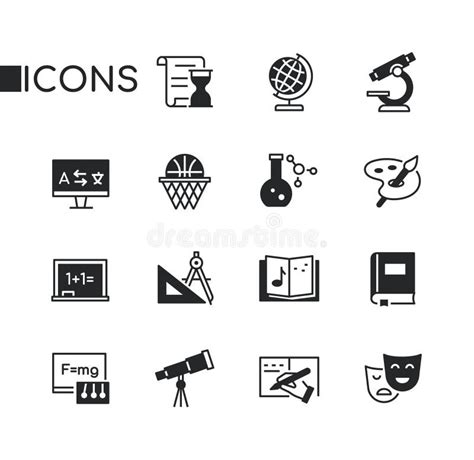 Science And Art Set Of Line Design Style Icons Stock Vector Illustration Of Literature